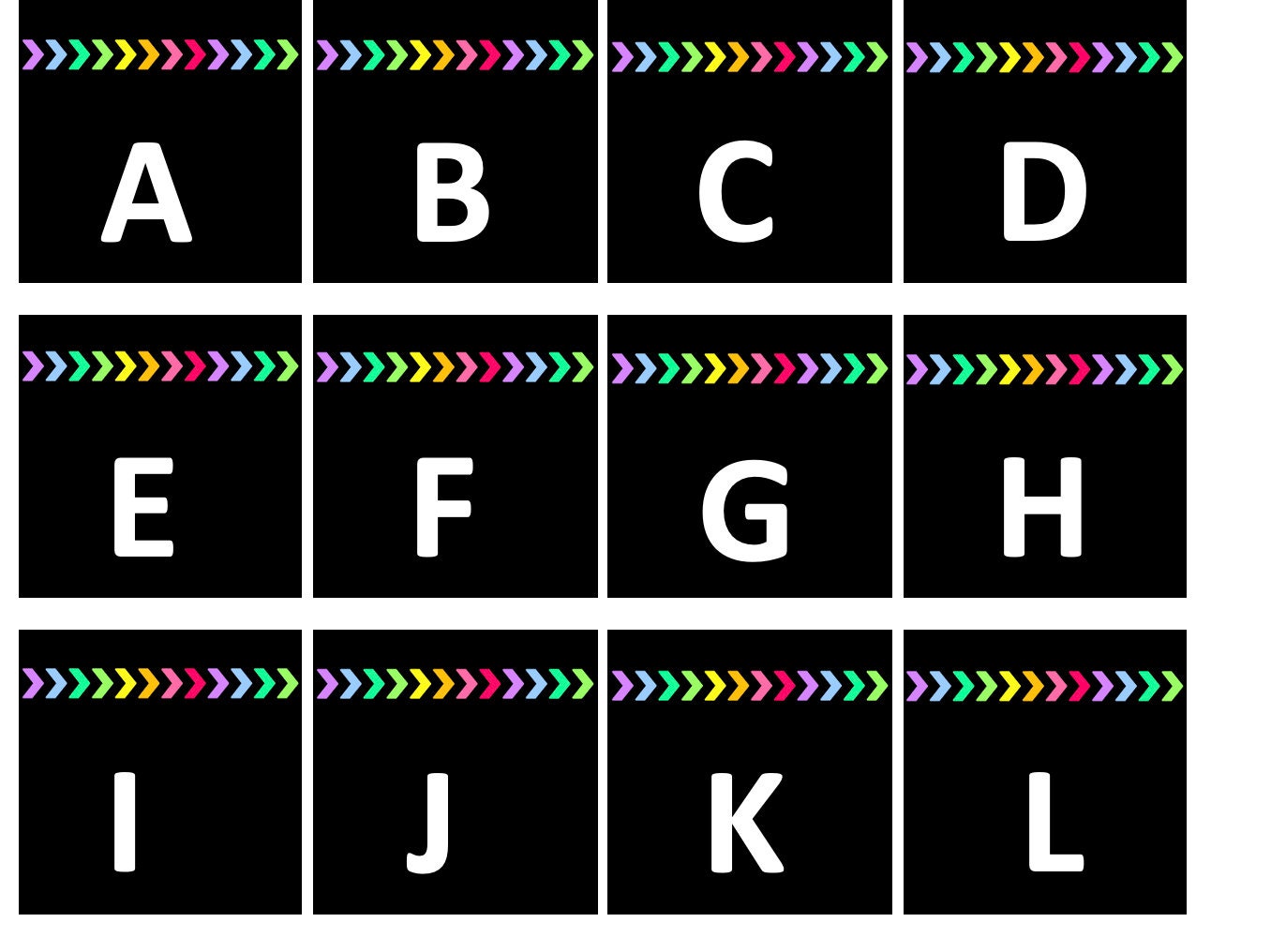 Editable Rainbow Chevron Small Book Bin Labels (black) - Etsy
