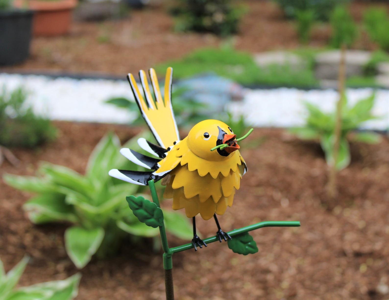 Gold Finch on Garden Stake Garden Home Decor Wild Bird Art - Etsy