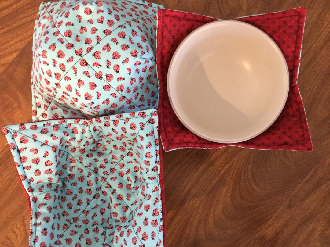 Lady Bug-blue Microwaveable Bowl Cozy. - Etsy
