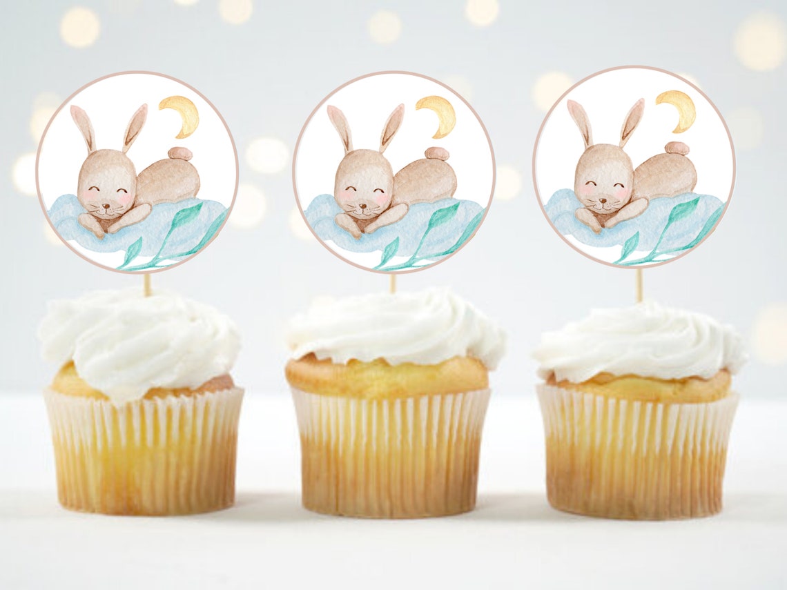 Printable Bunny Cupcake Toppers, Printable Decor, Instant Download ...