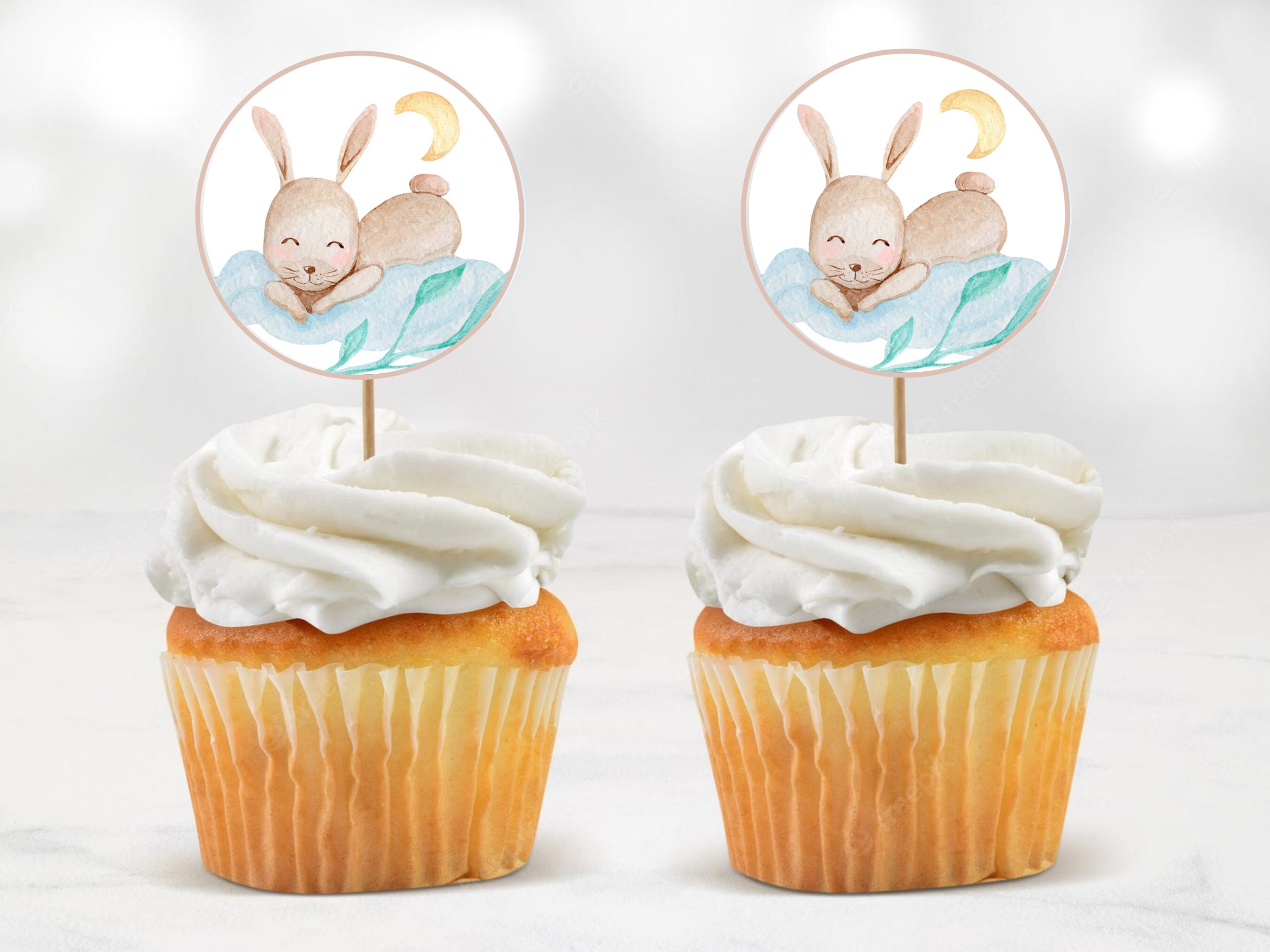 Printable Bunny Cupcake Toppers, Printable Decor, Instant Download ...