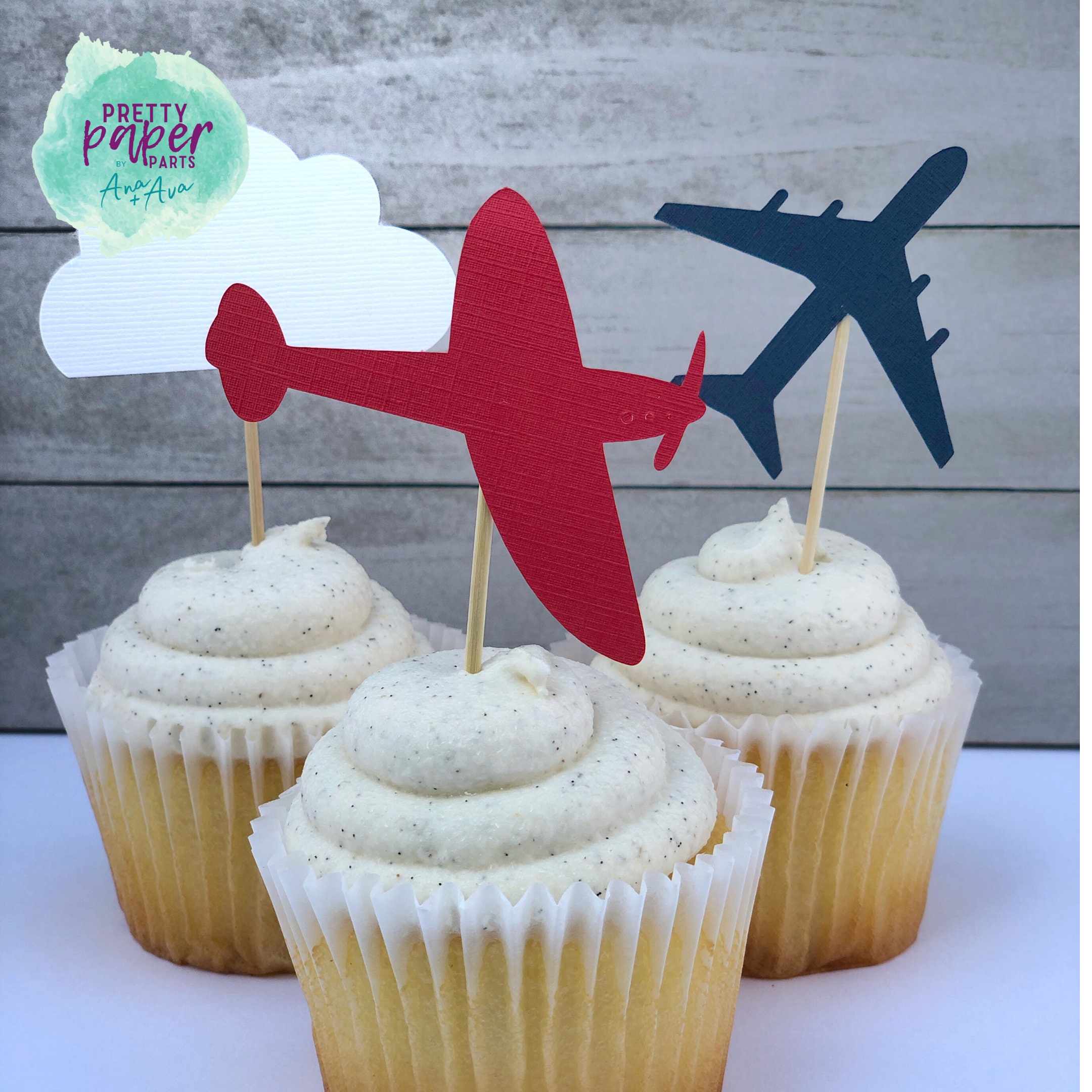 Airplane Theme Cupcake Topper, Airplane Themed, Aviation Party ,retro ...
