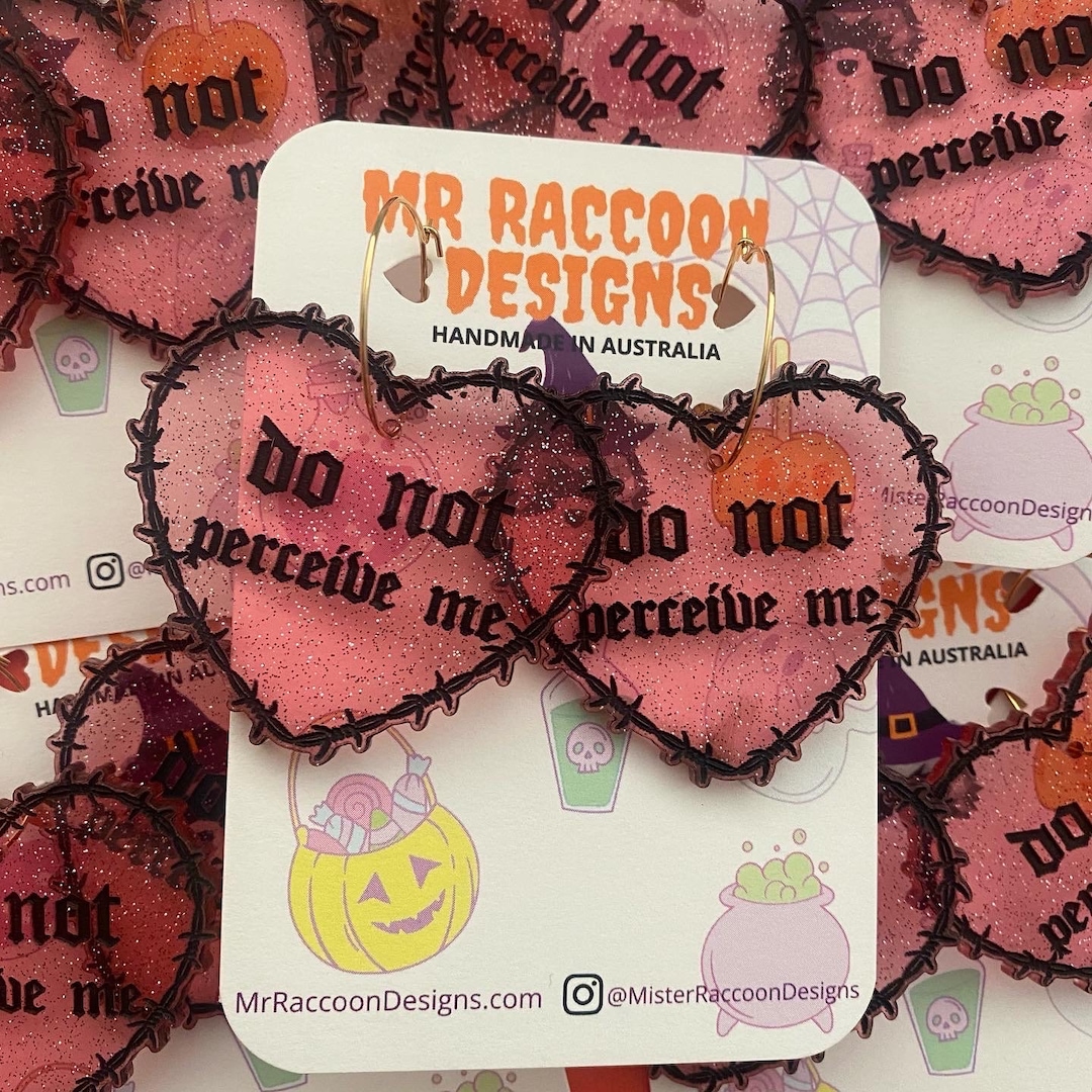 Do Not Perceive Me Sparkle Iridescent Meme Funny Cute Colourful Acrylic ...