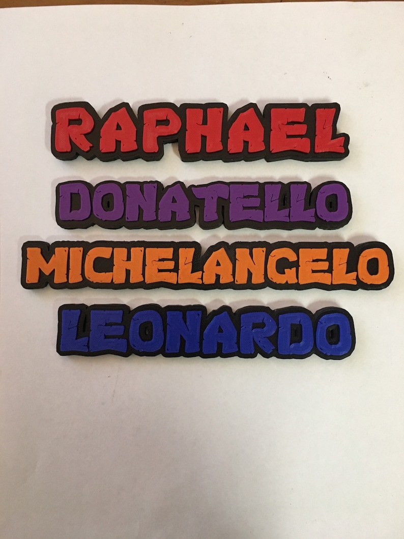 TMNT Leonardo Donatello Raphael & Michaelangelo Logos - Etsy