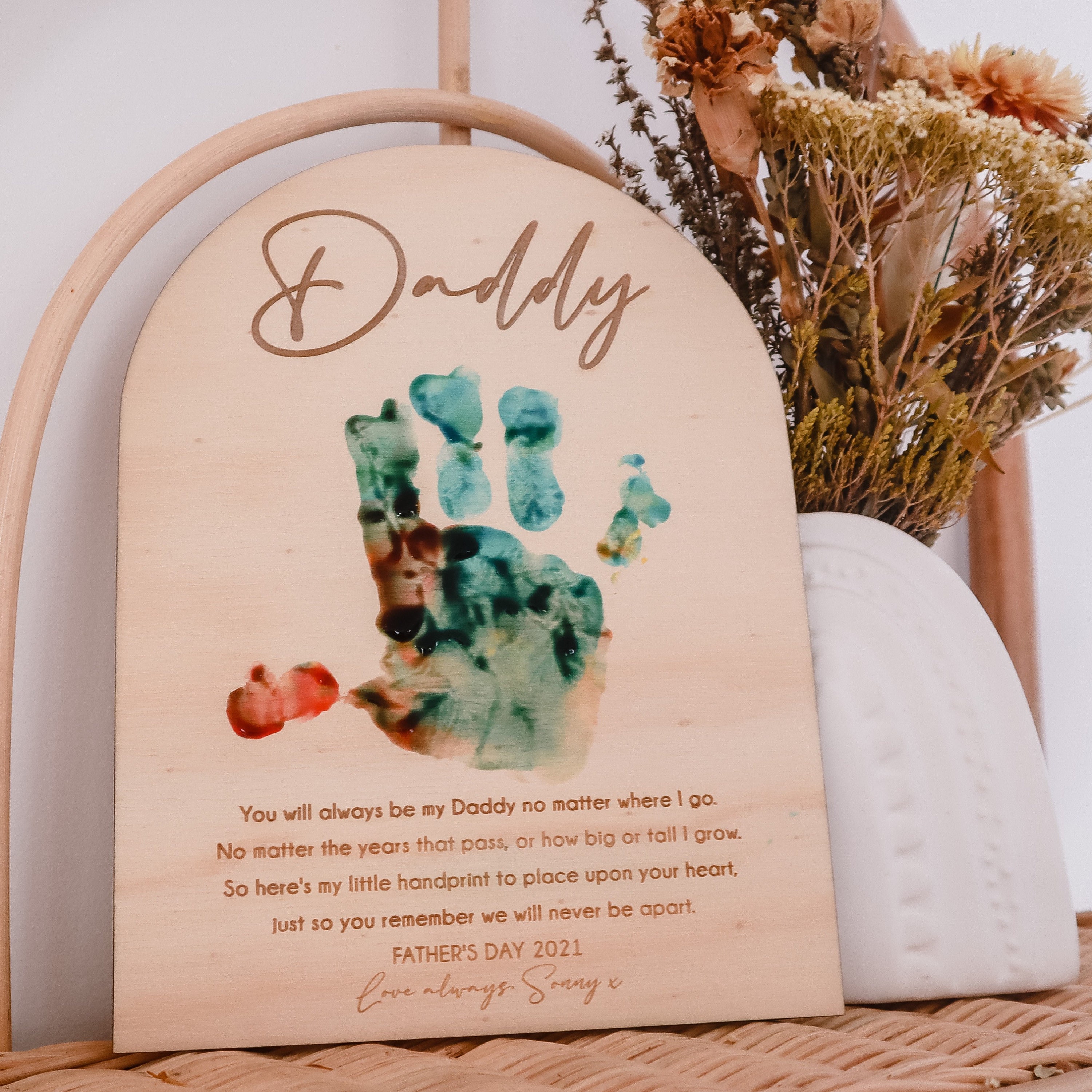 Fathers Day Handprint Plaque Fathers Day Poem Plaque | Etsy