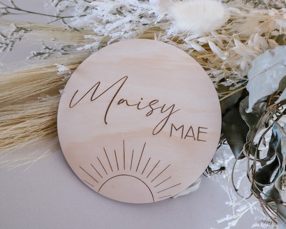 Baby Name Plaque Sun Name Sign Birth Announcement Plaque - Etsy Australia