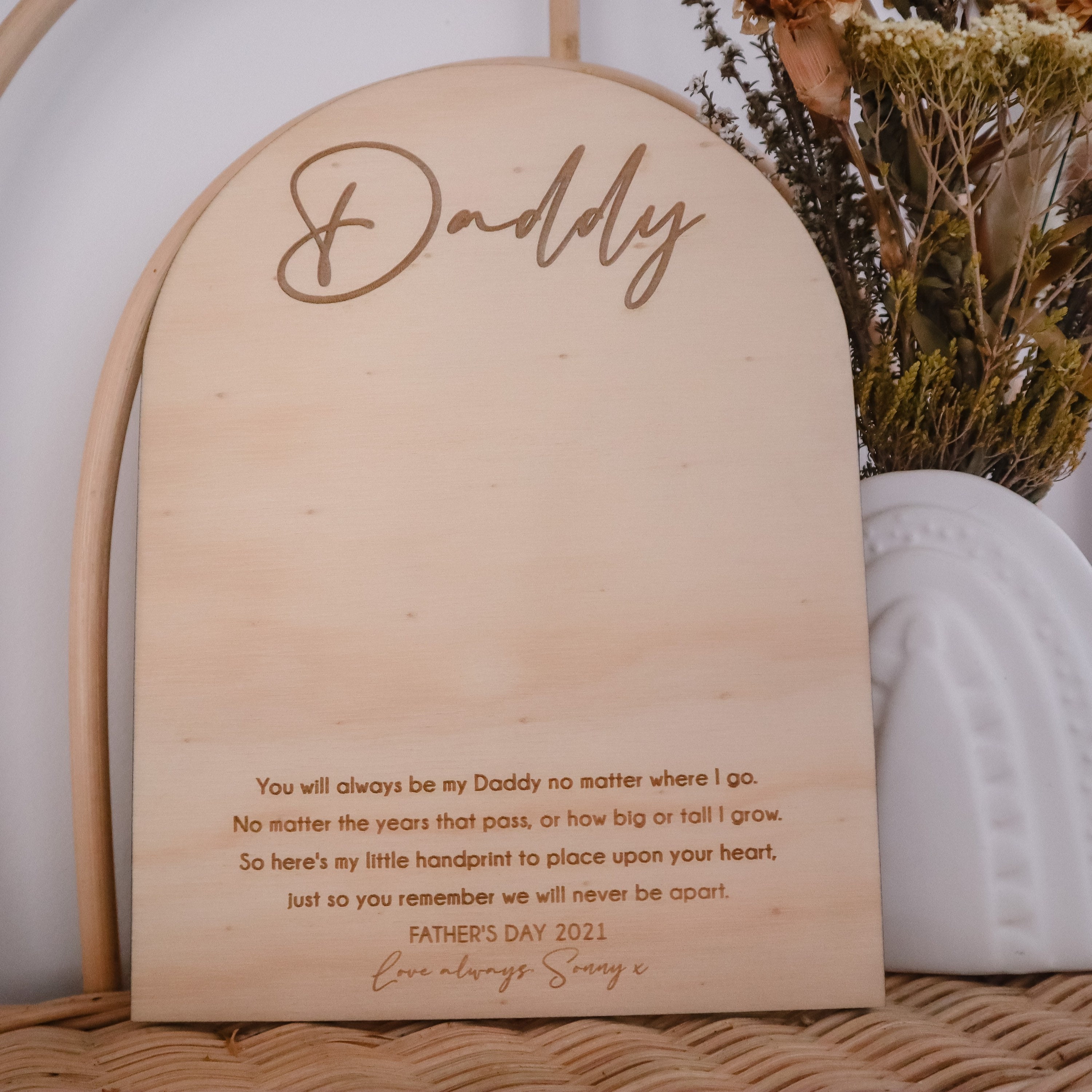 Fathers Day Handprint Plaque Fathers Day Poem Plaque | Etsy