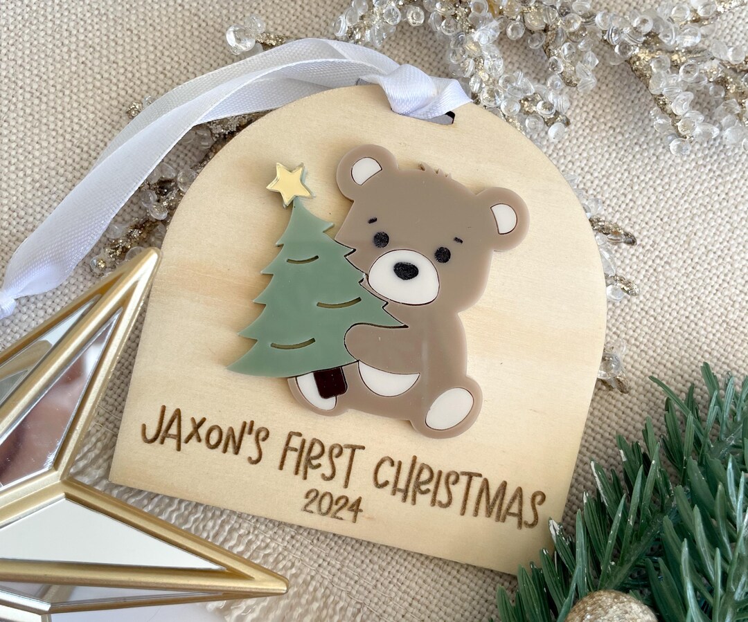Teddy Ornament | First Christmas Teddy Ornament | Baby’s First ...