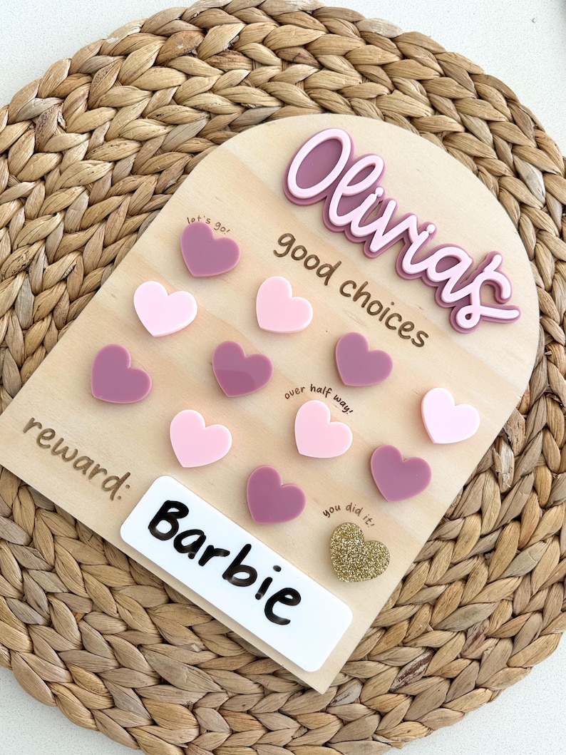 Personalised Wooden Reward Chart | Behaviour Routine Chore Tracker ...