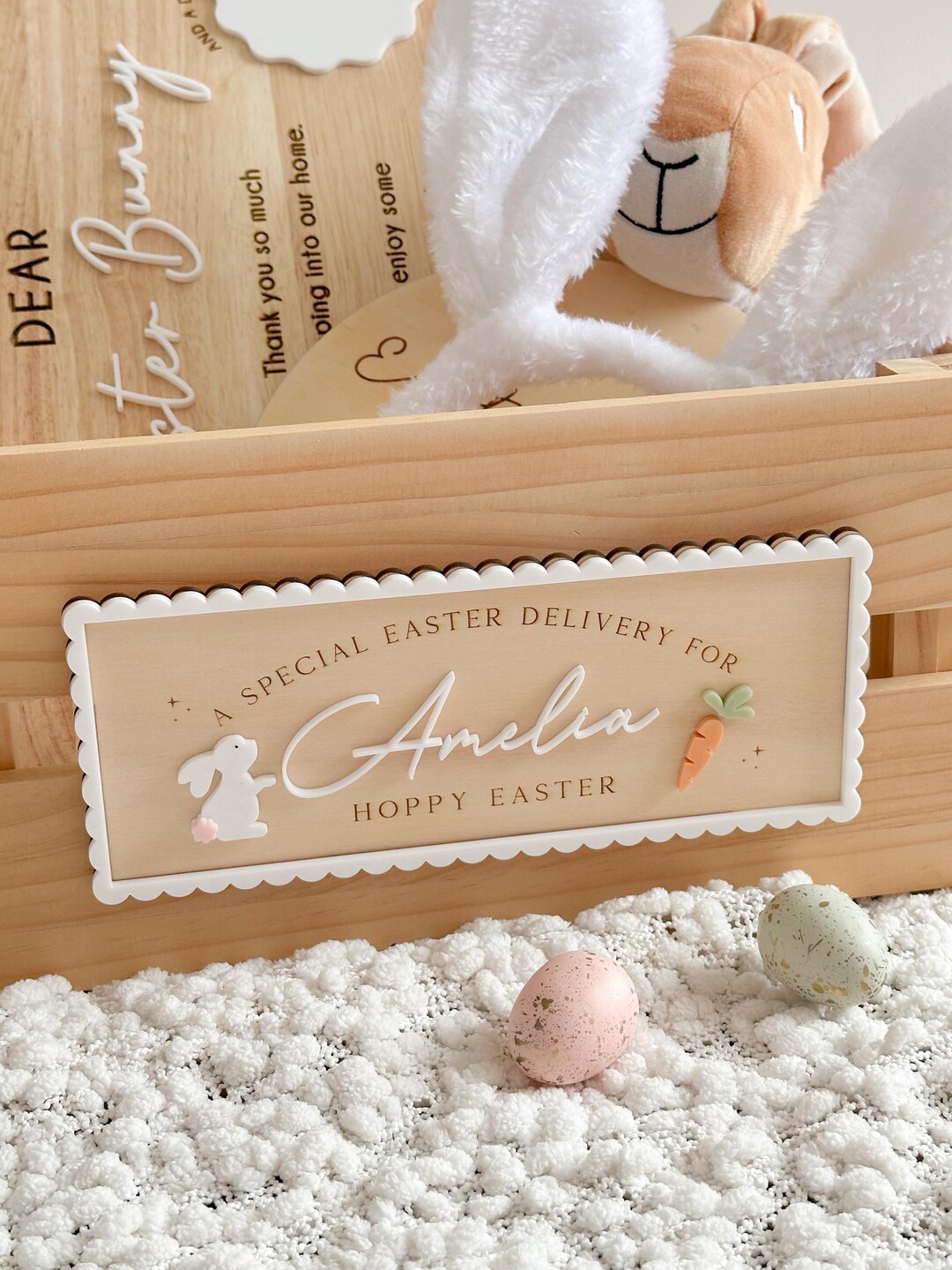 Easter Crate Plaque | Easter Crate Sign | Personalised Name Plaque ...