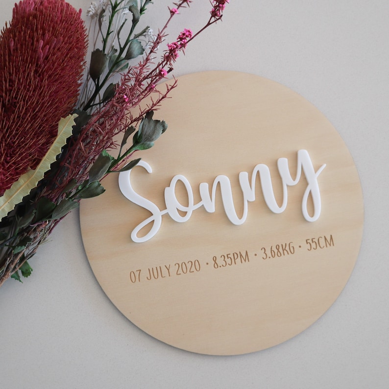 Personalised Birth Announcement Plaque Birth Stat Plaque | Etsy