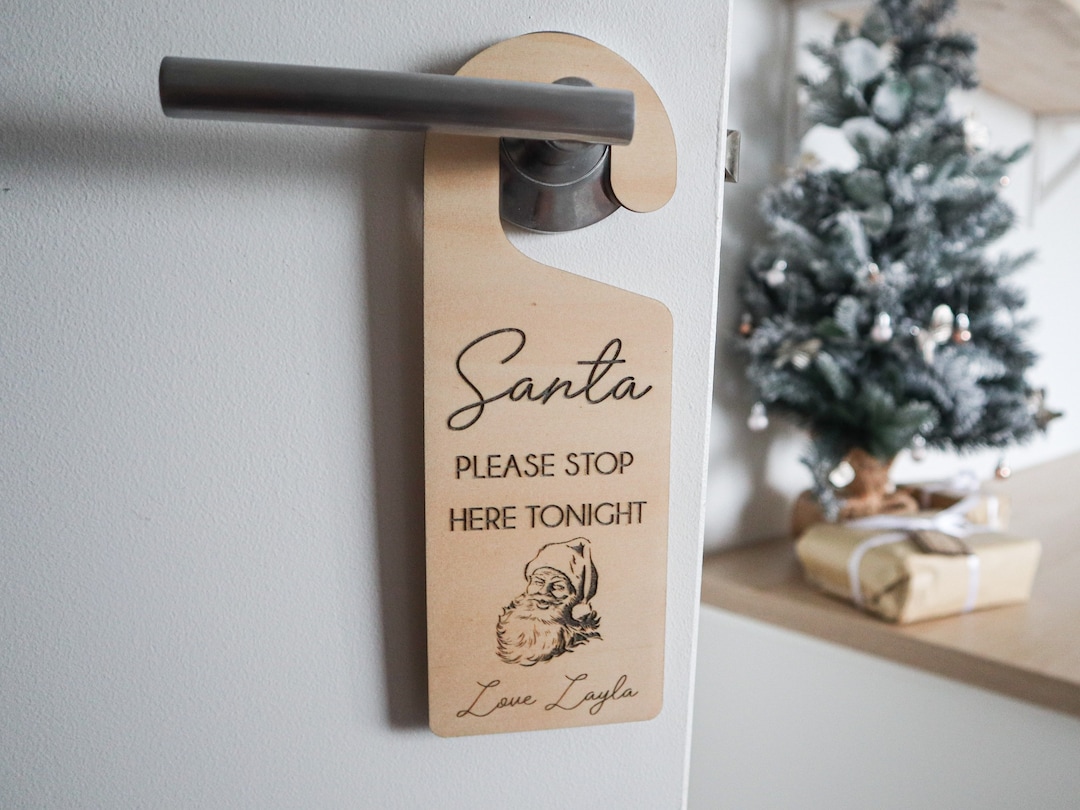 Santa Stop Here Door Hanger Christmas Décor - Etsy