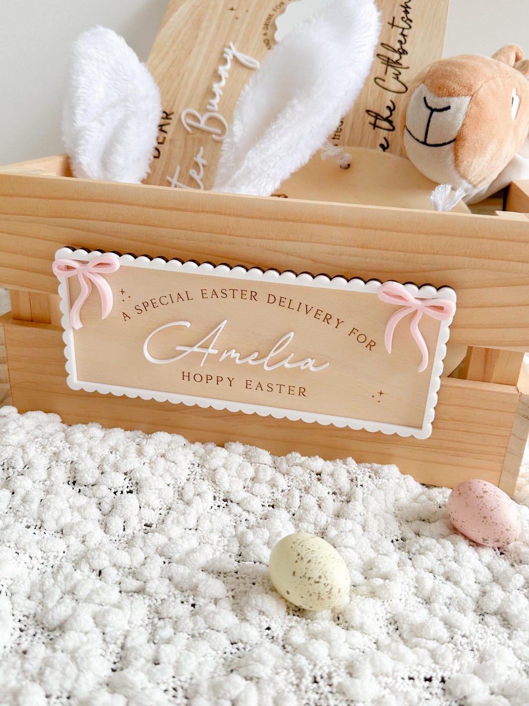 Easter Crate Plaque | Easter Crate Sign | Personalised Name Plaque ...