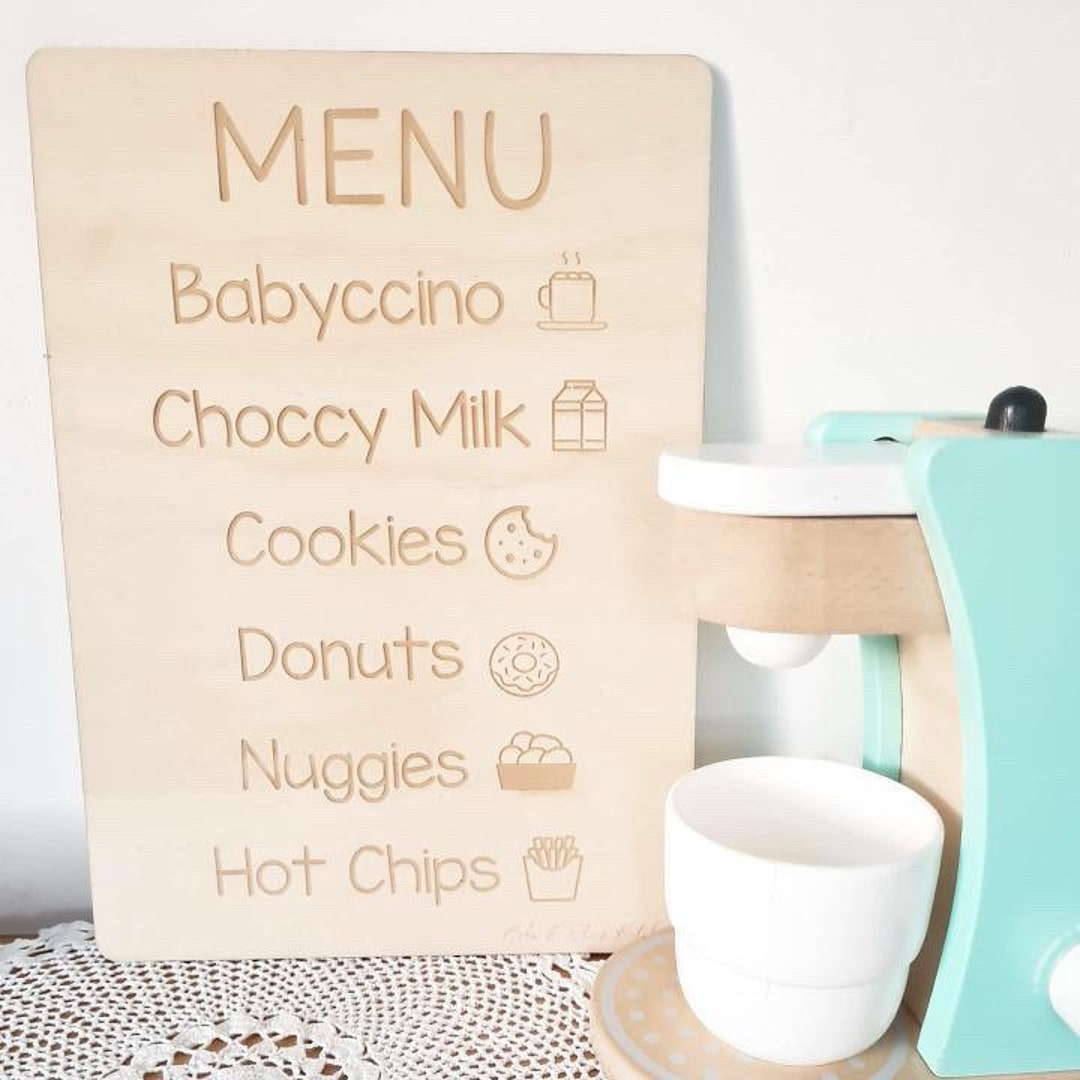 Kids Cafe Menu I Kids Kitchen Menu I Kitchen Play Menu Sign| Play Cafe ...