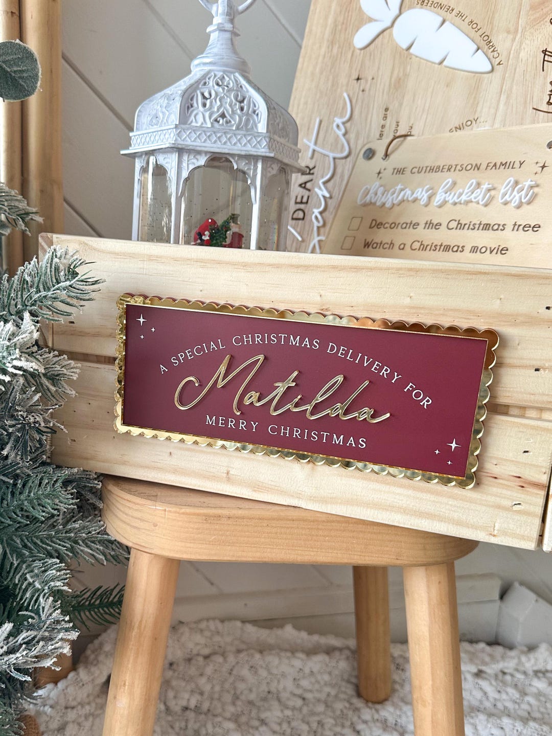 Christmas Crate Plaque | Christmas Crate Sign | Personalised Name ...