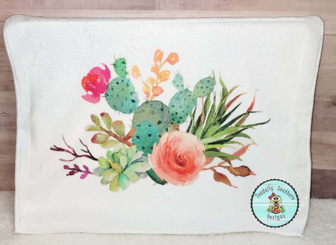 Flower Hand Towel, Succulent Hand Towel, Cactus Hand Towel, Microfiber ...