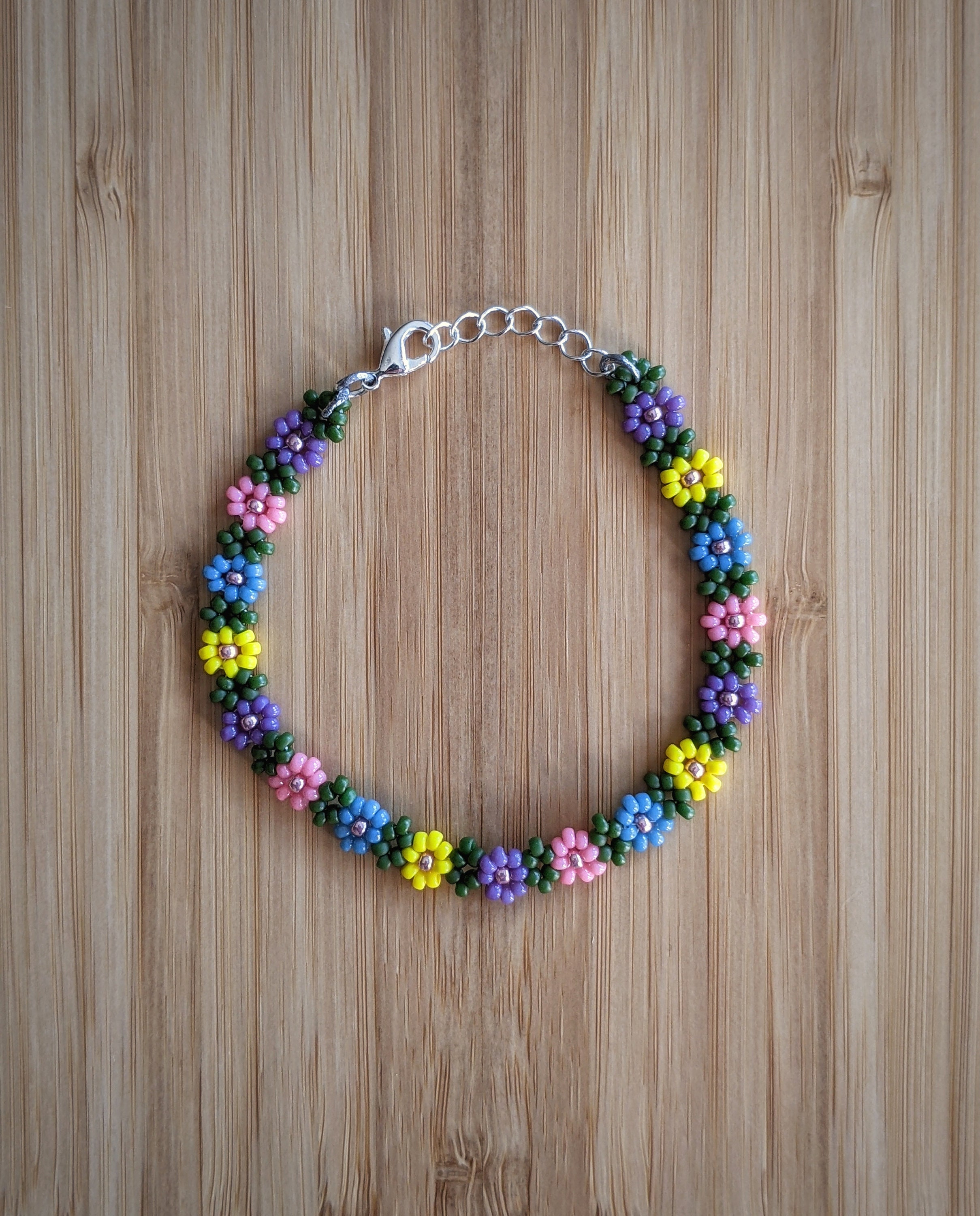 Multicolor Flower Bracelet/flower Bracelet/hippie - Etsy