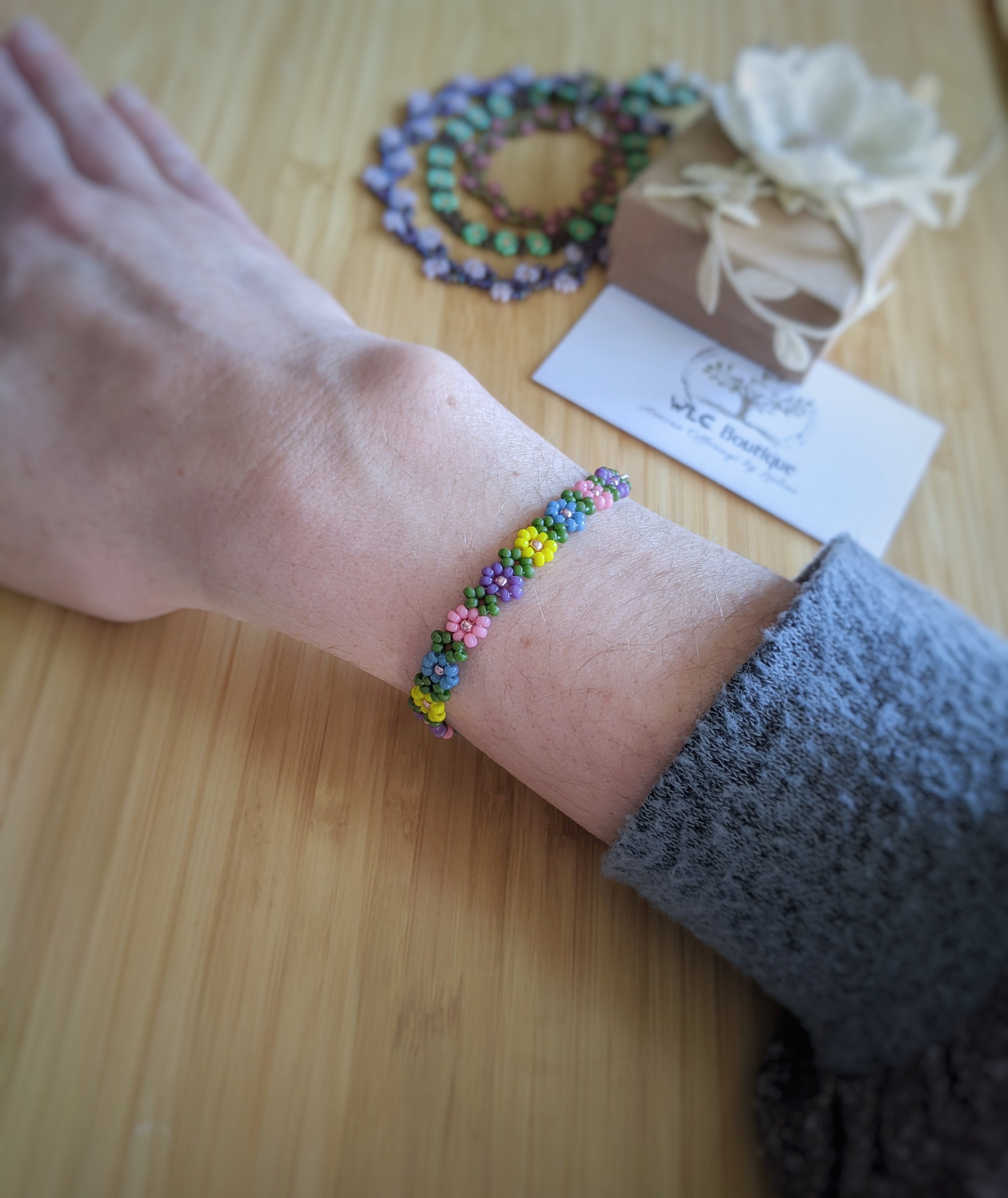 Multicolor Flower Bracelet/flower Bracelet/hippie - Etsy