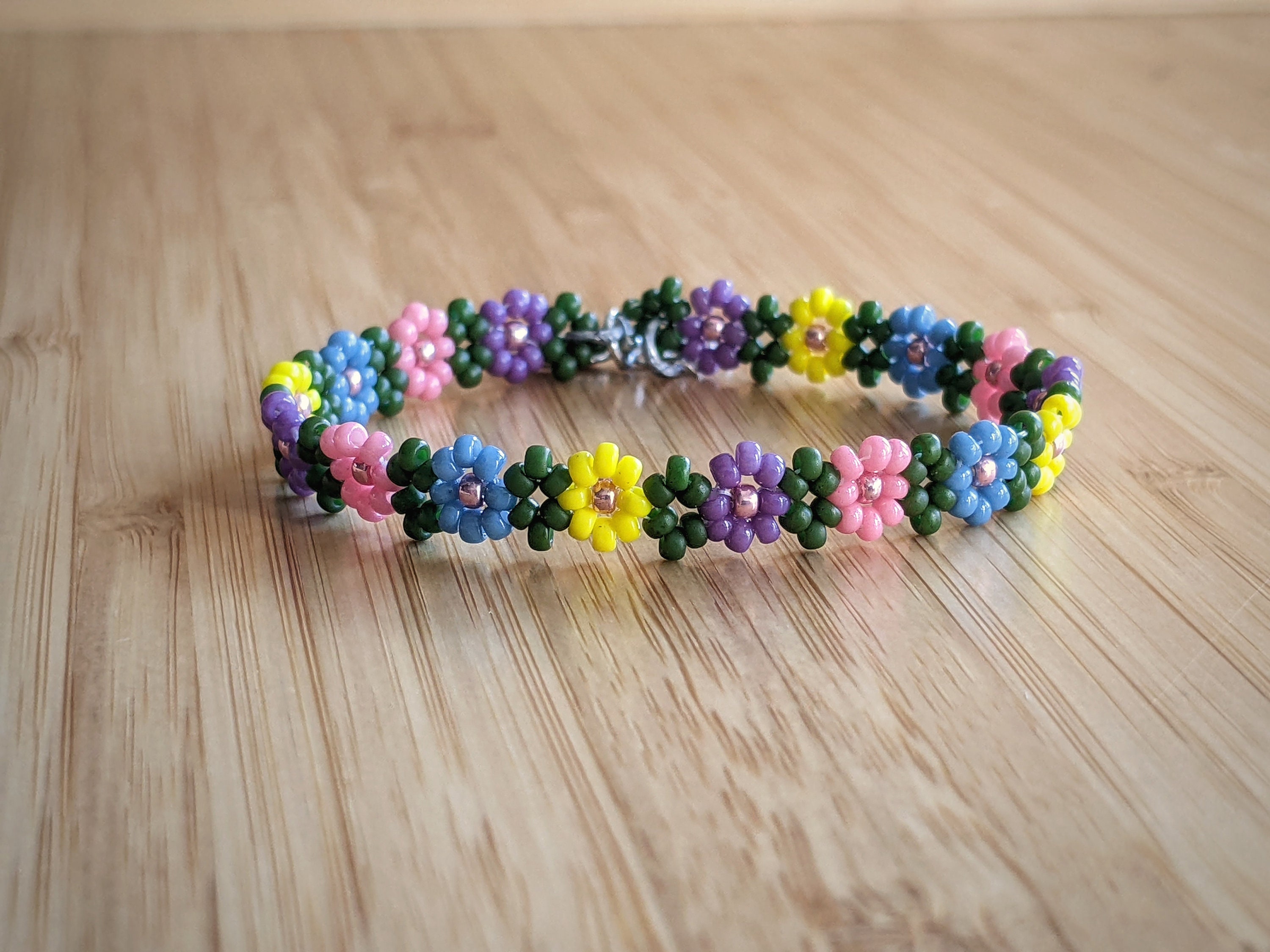Multicolor Flower Bracelet/flower Bracelet/hippie - Etsy