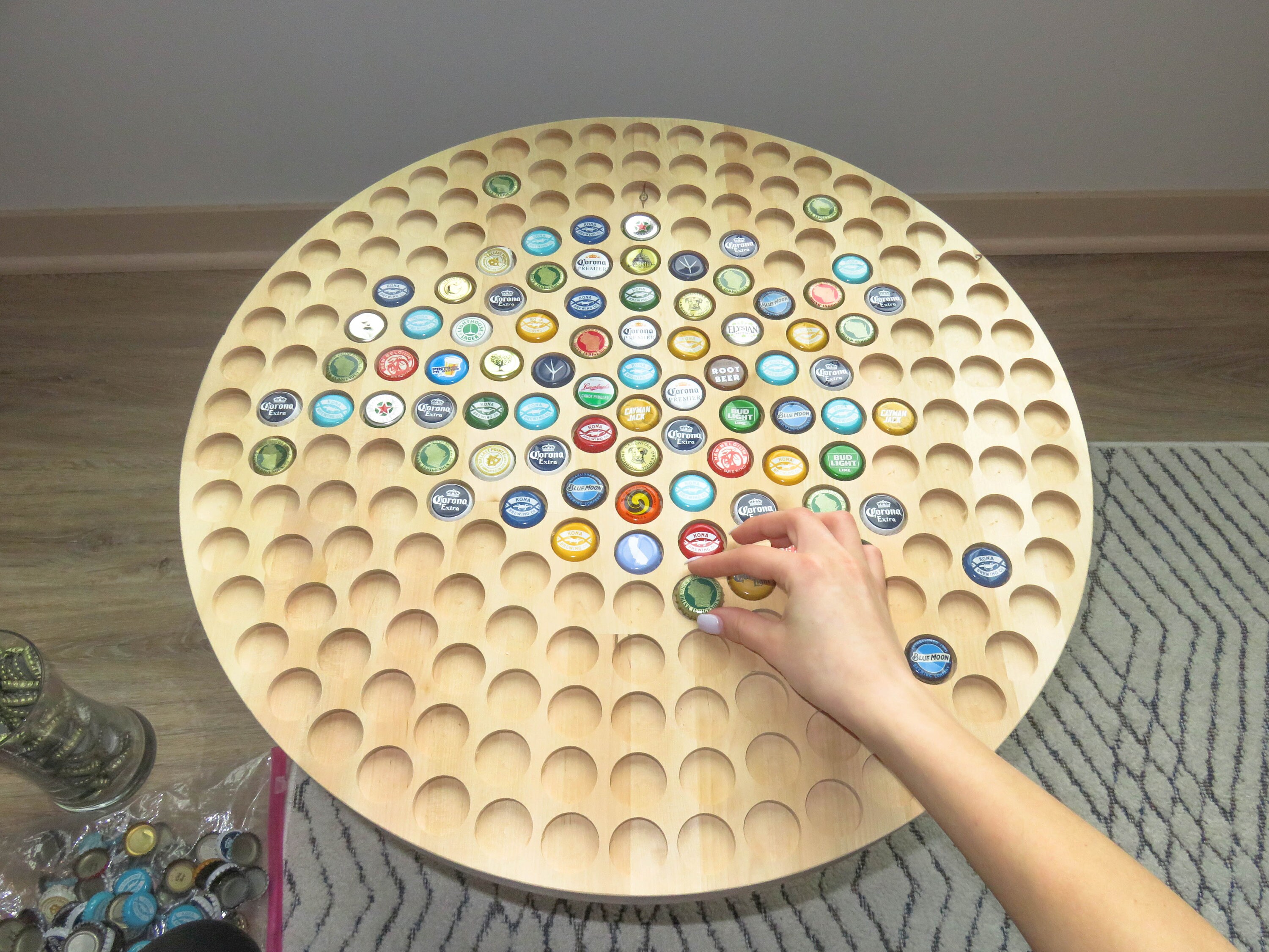 Round Bottle Cap Table, Solid Wood, End Table, Side Table, Bar Table - Etsy