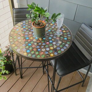 Round Bottle Cap Table, Solid Wood, End Table, Side Table, Bar Table - Etsy