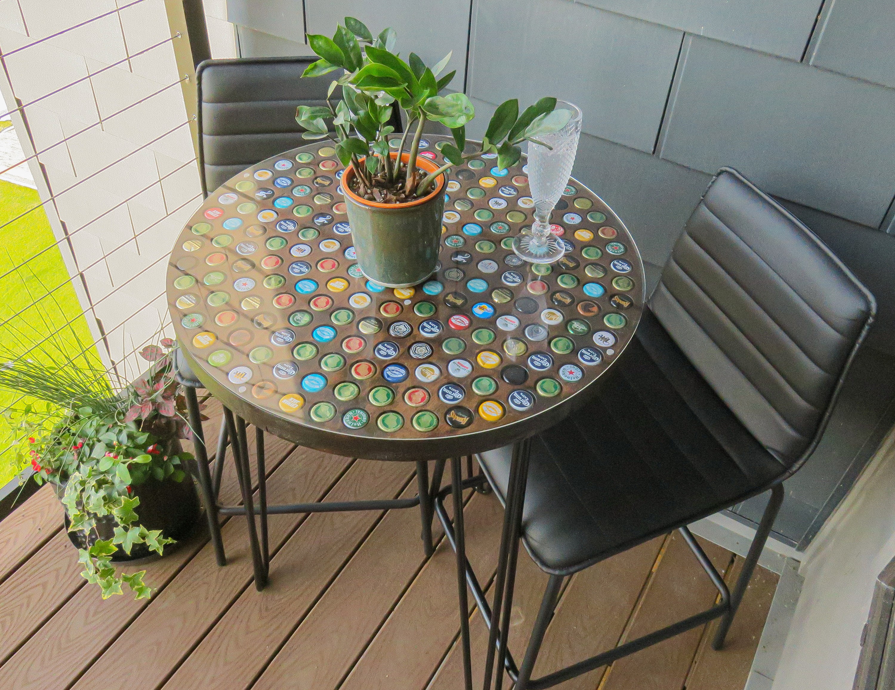 Round Bottle Cap Table, Solid Wood, End Table, Side Table, Bar Table - Etsy