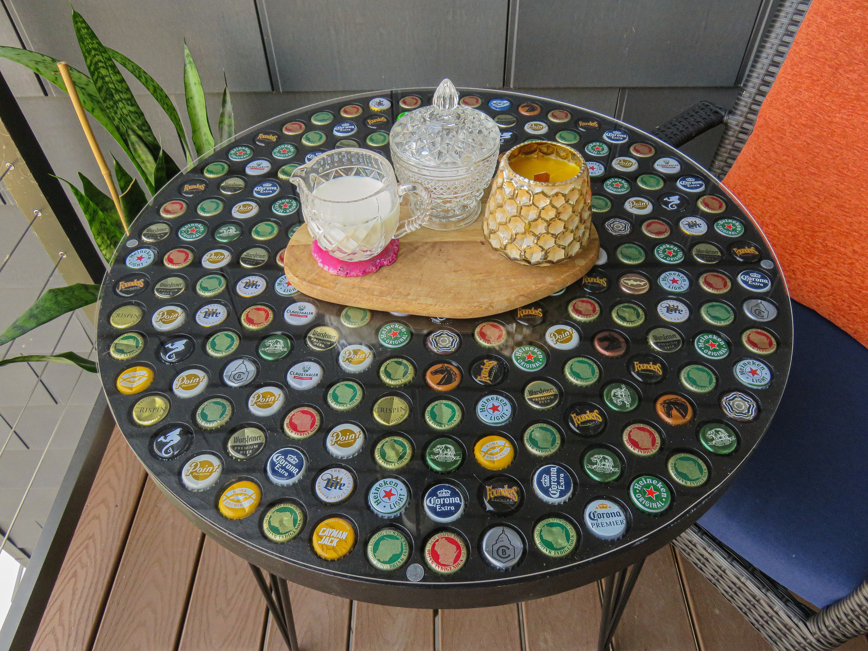 Round Bottle Cap Table, Solid Wood, End Table, Side Table, Bar Table - Etsy