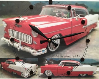 Home & Living Clocks 8.5 x 11 1955 Chevrolet Nomad Wall Clock with ...