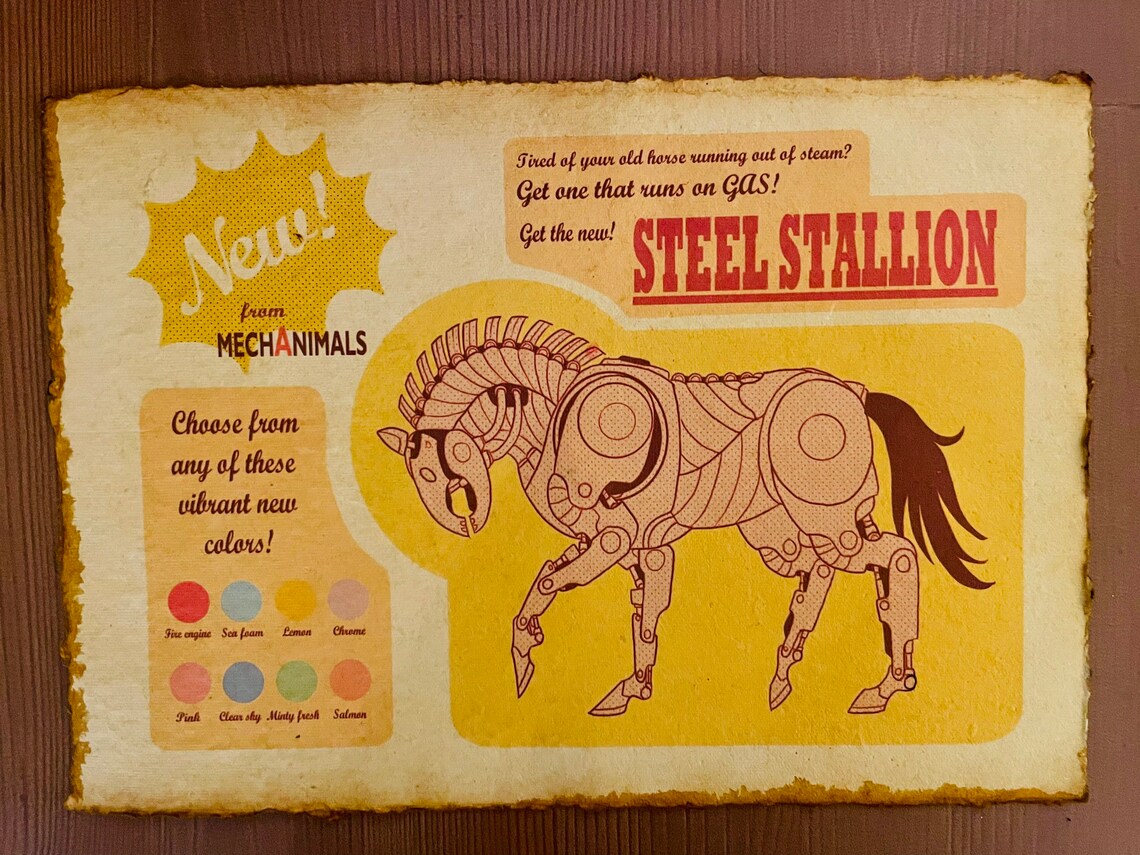 Steel Stallion Steampunk Dystopian Print - Etsy
