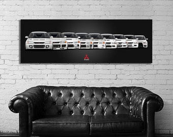 Car Automobile Art Mitsubishi Evo Lancer Evolution Poster and Canvas ...