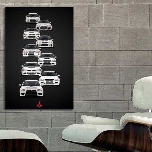 Mitsubishi Evo Generations Poster - Etsy