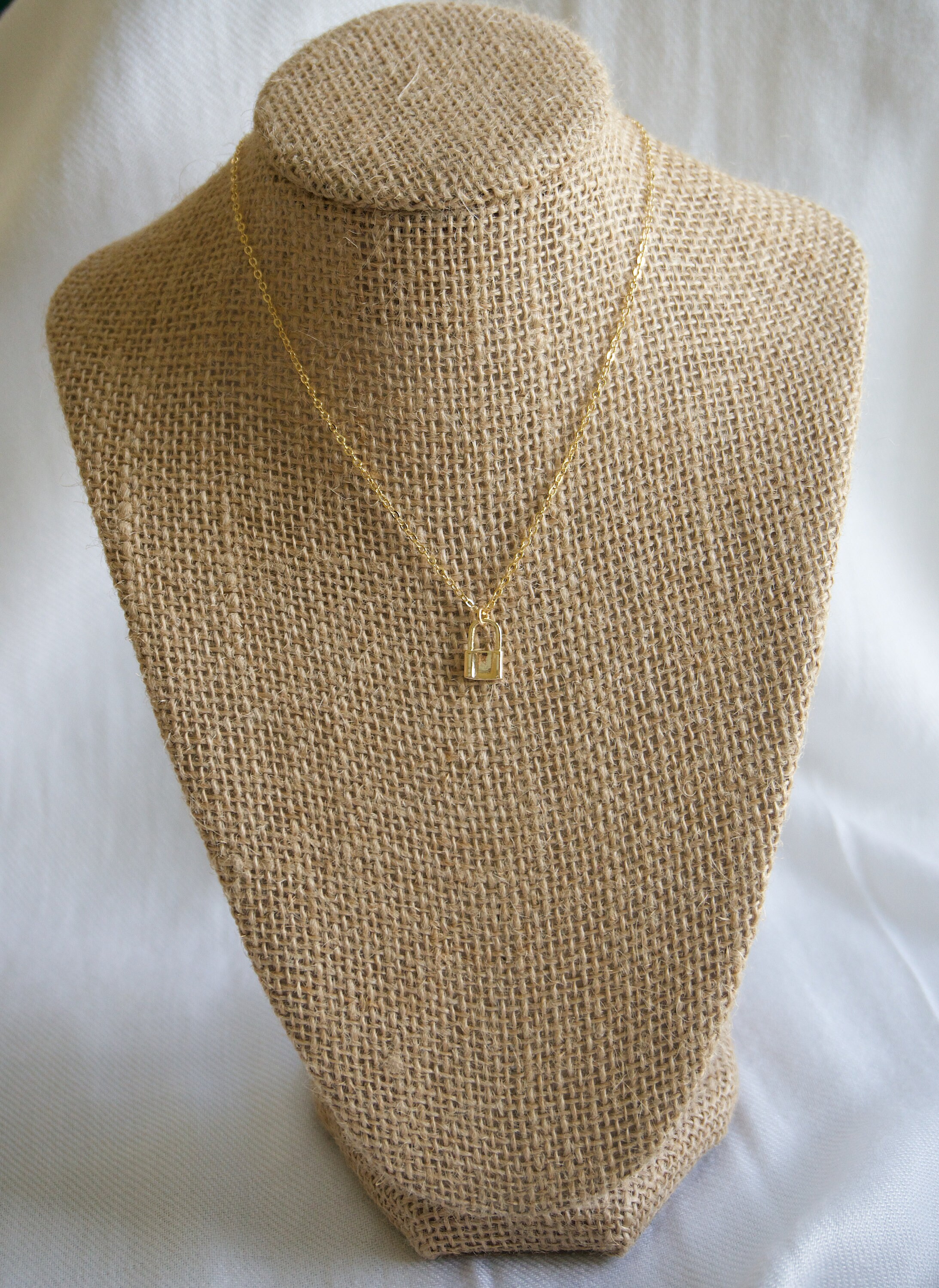 Dainty Gold Lock Necklace / Gold Filled Necklace / Tiny Gold Necklace ...