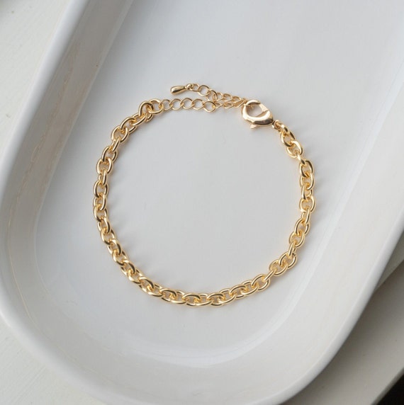 Chunky Chain Gold Bracelet / Thick Chain Bracelet for Women / - Etsy