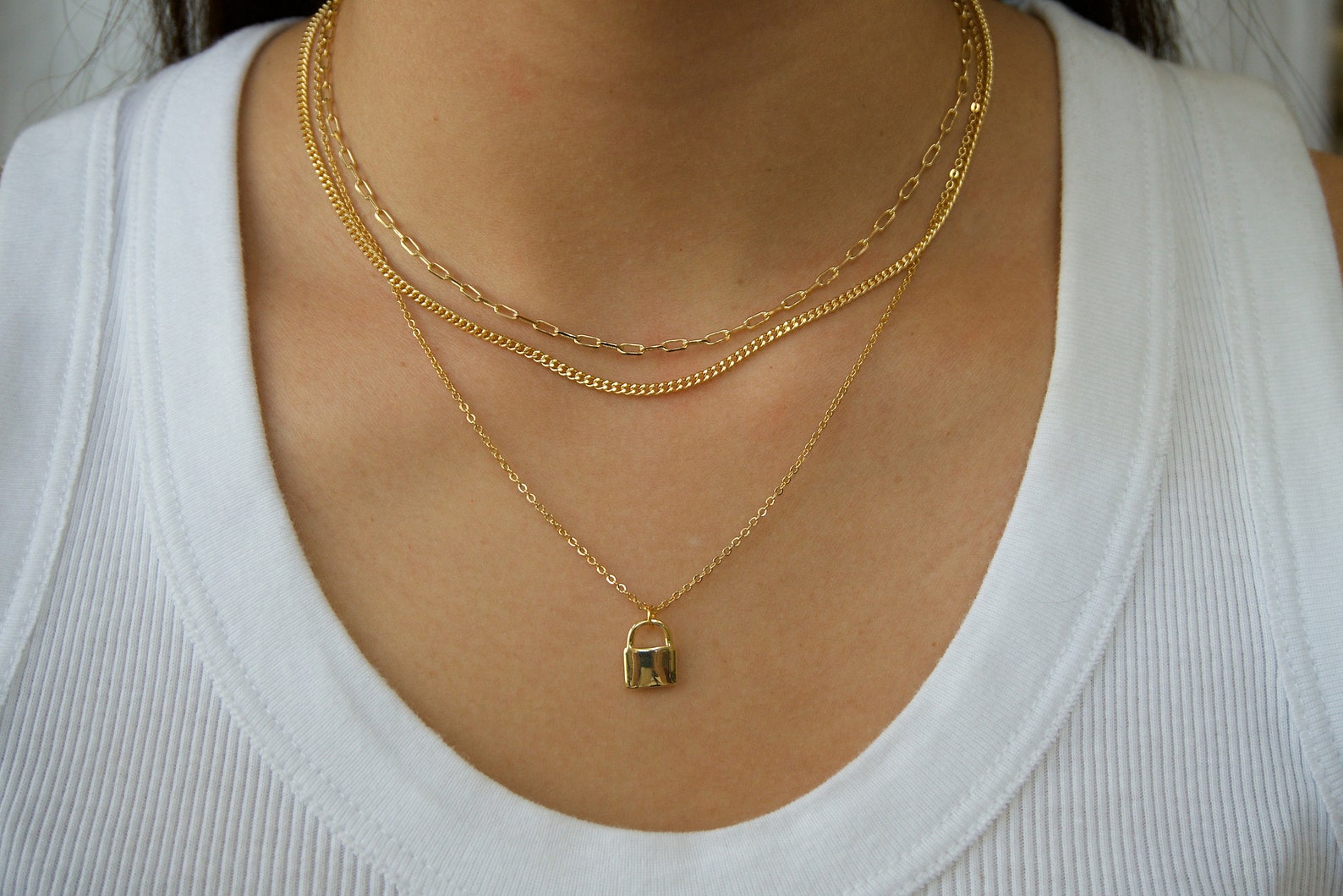 Tiny Gold Lock Necklace / Padlock Pendant / Dainty Gold - Etsy