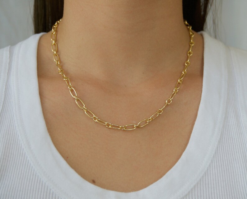 Chunky Gold Link Necklace / Thick Link Chain / Paperclip Chain | Etsy