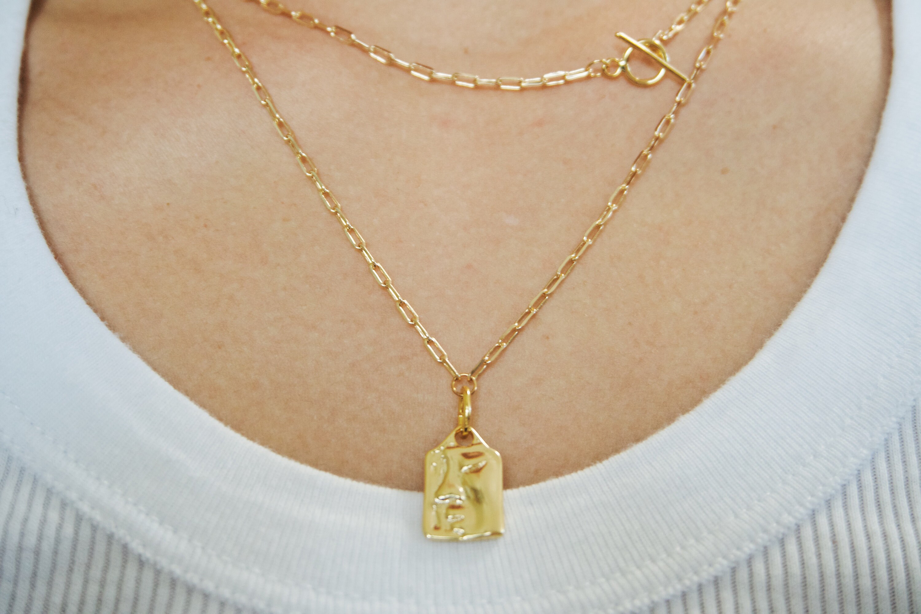 Gold Toggle Clasp Necklace / Paperclip Chain Choker / | Etsy