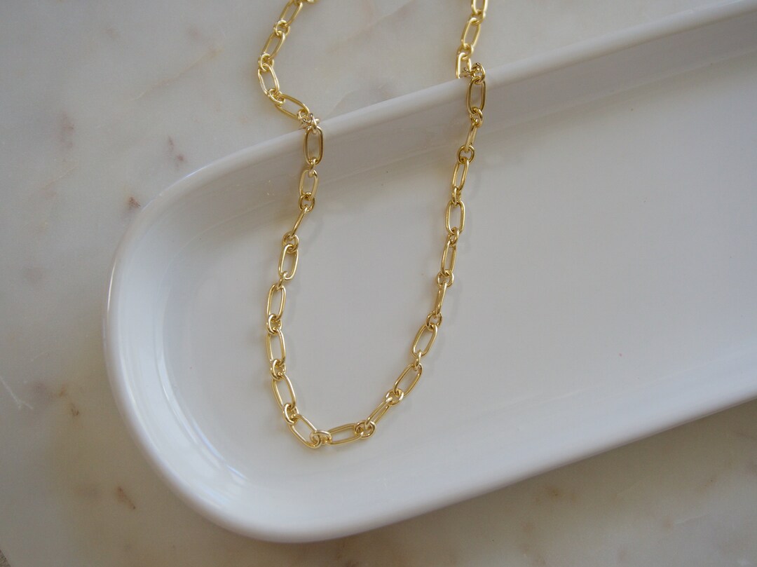 Chunky Gold Link Necklace / Thick Link Chain / Paperclip Chain ...