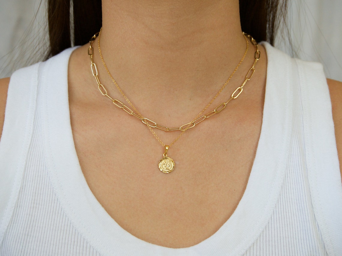 Chunky Link Chain Necklace / Gold Paperclip Chain / Thick Gold - Etsy