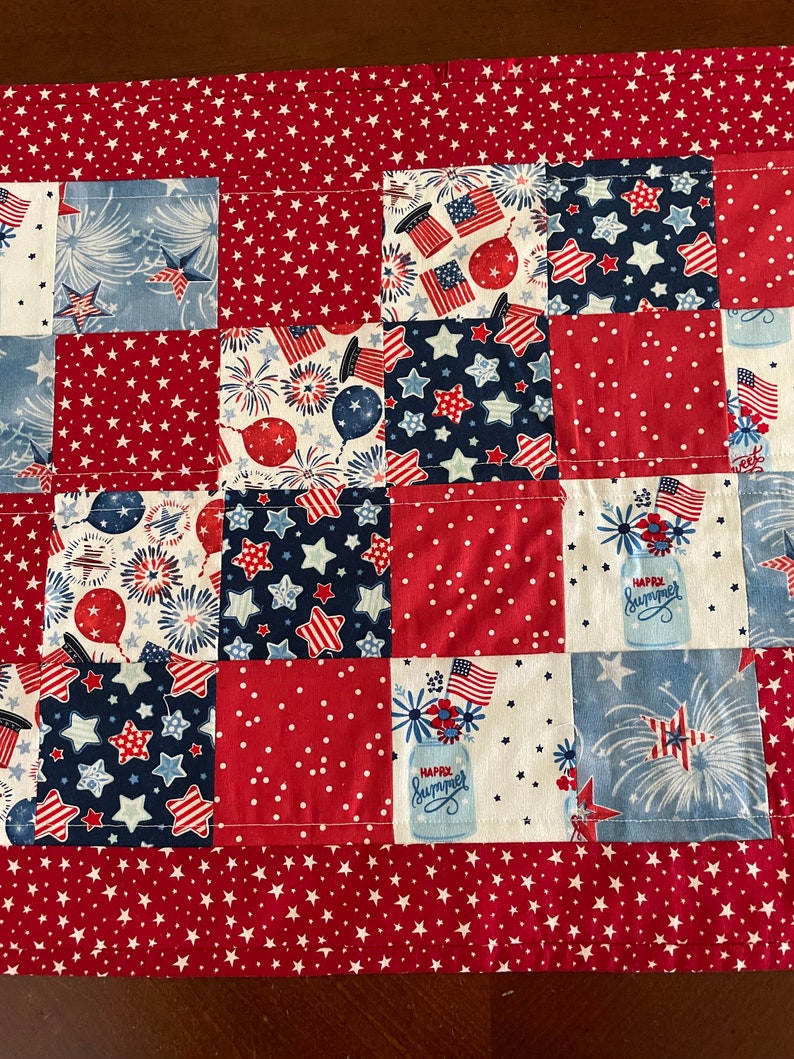 Fourth of July Table Runner, Americana Table Runner, Quilted Table ...