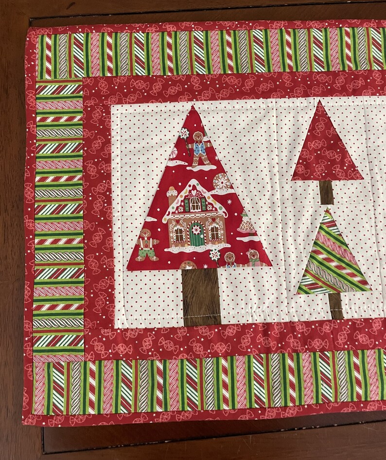 Christmas Table Runner, Gingerbread Table Runner, Christmas Candy Table ...
