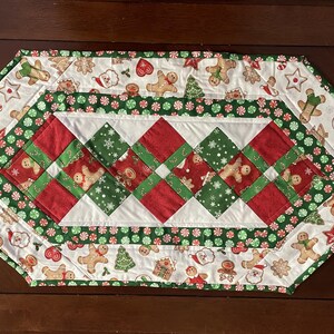 Christmas Table Runner, Gingerbread Table Runner, Christmas Candy Table ...