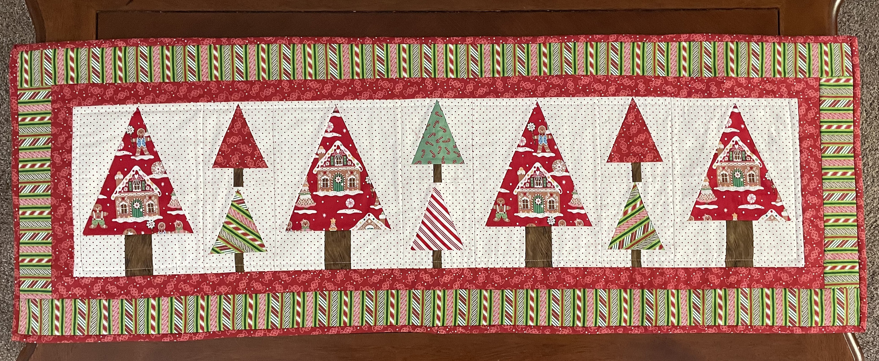 Christmas Table Runner, Gingerbread Table Runner, Christmas Candy Table ...