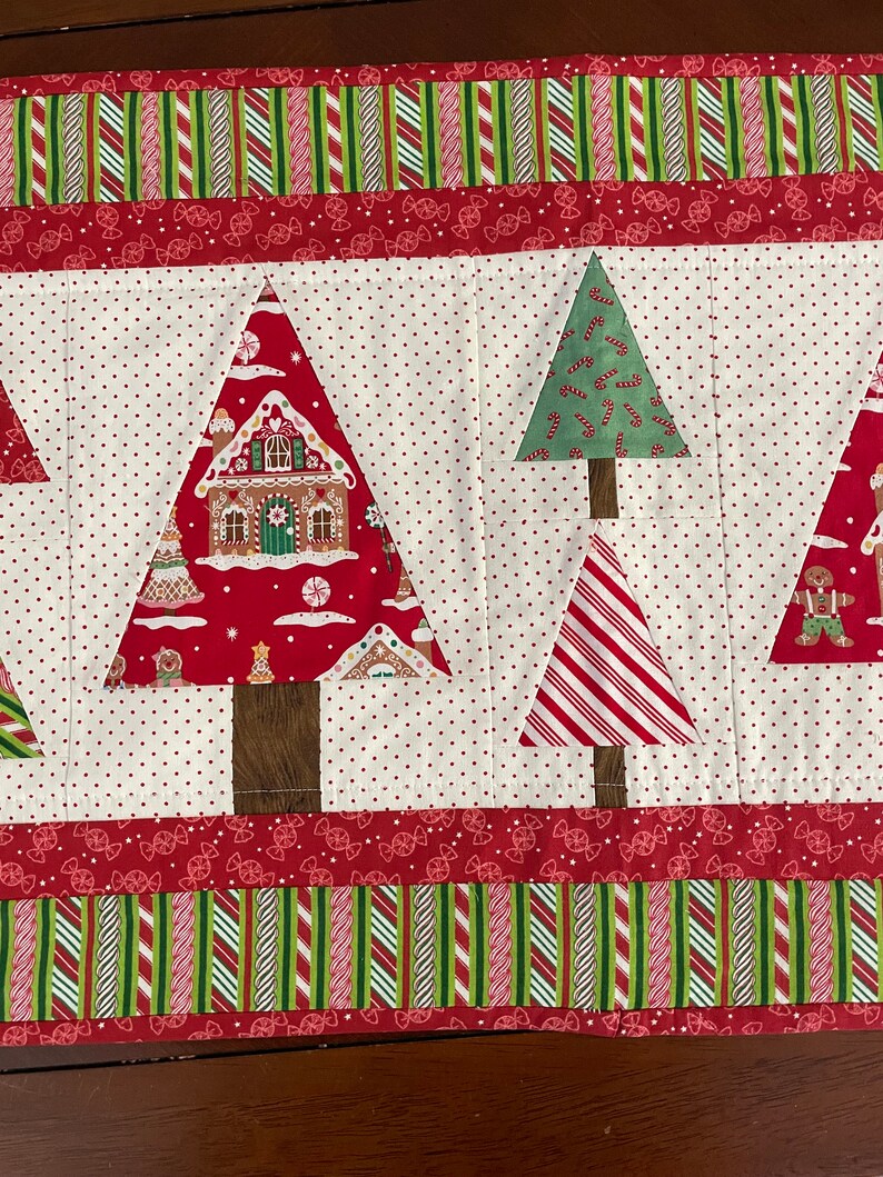 Christmas Table Runner, Gingerbread Table Runner, Christmas Candy Table ...