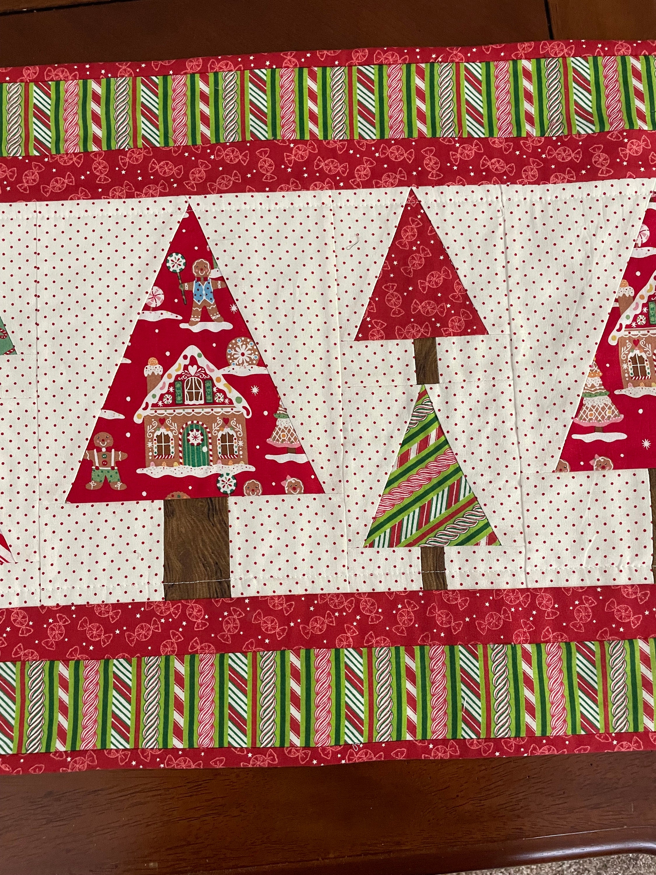 Christmas Table Runner, Gingerbread Table Runner, Christmas Candy Table ...