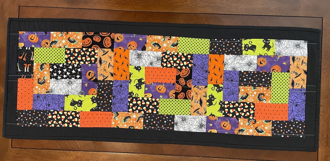 Halloween Table Runner, Quilted Table Runner, Spider Table Runner, Jack ...