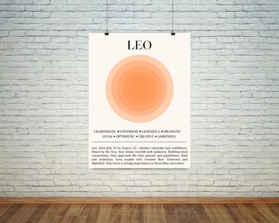 Leo Zodiac Digital Poster - Etsy