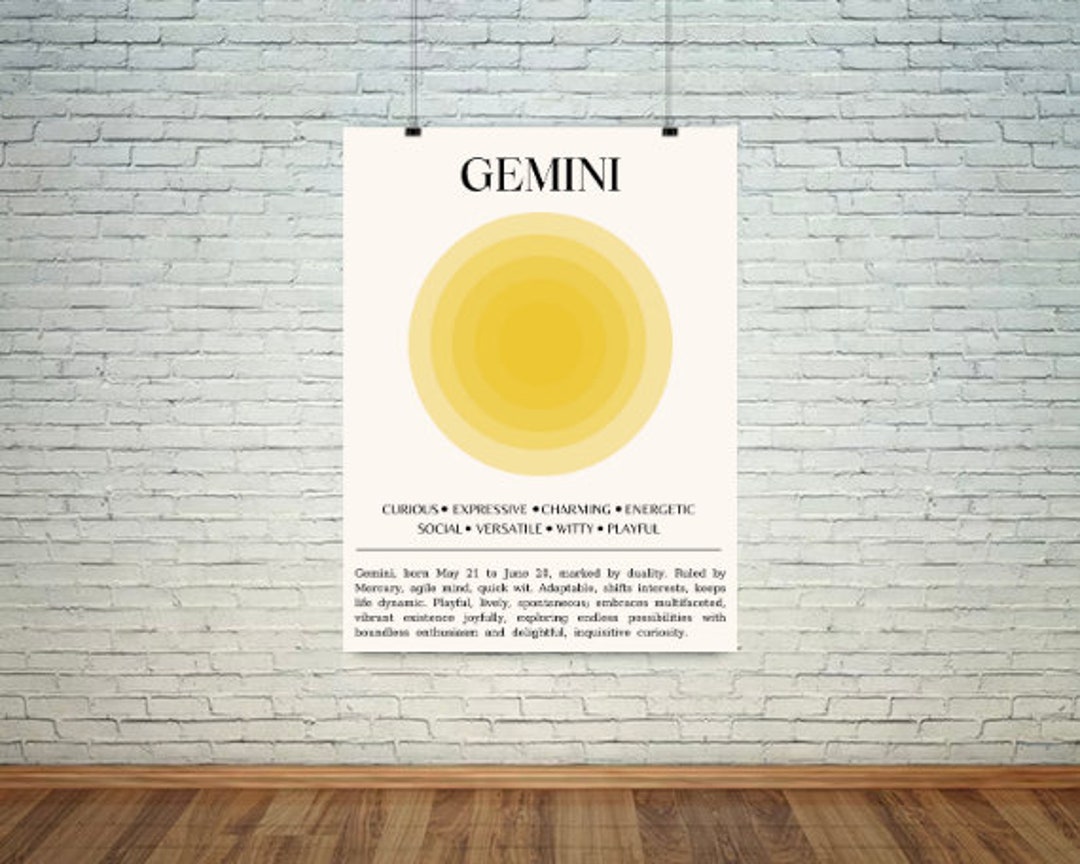 Gemini Zodiac Digital Poster - Etsy