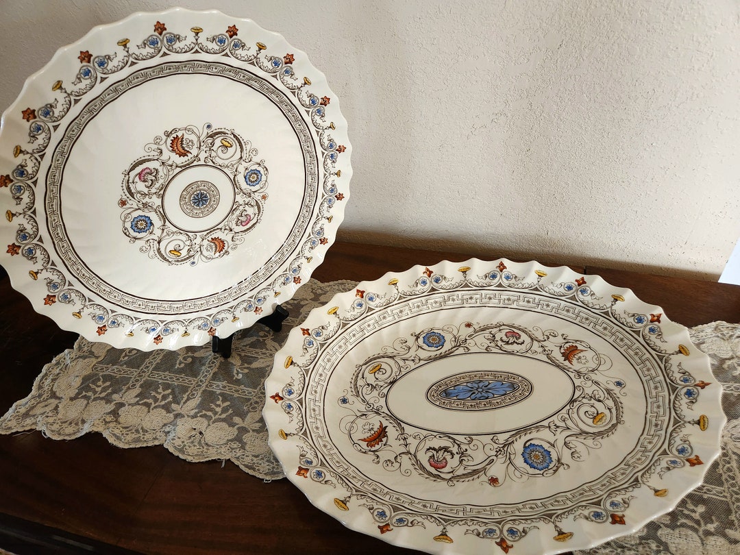 Vintage Spode Copeland Florence Set of 2 Platters 17" Oval 13" Round No ...