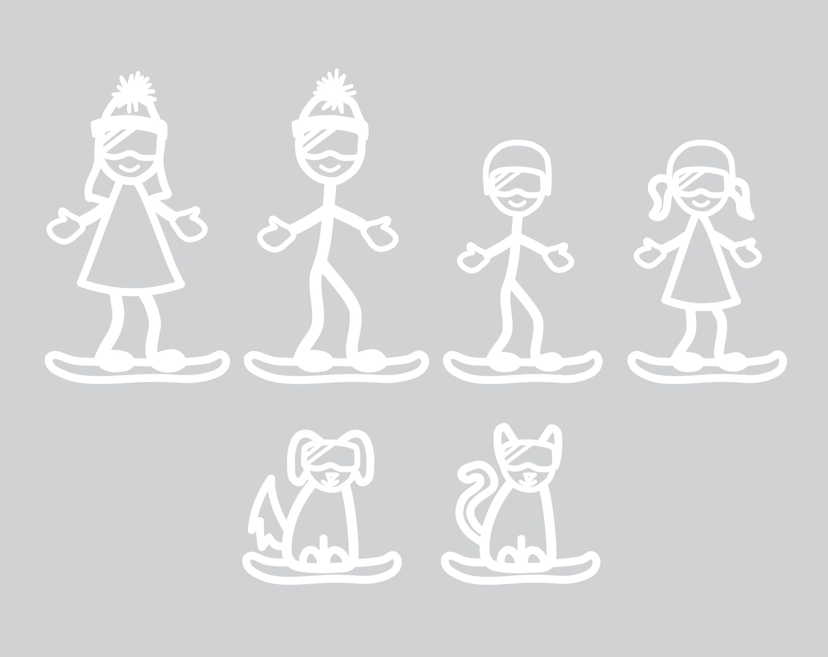 Snowboard Stick Figure Family Vinyl Decal Sticker - Etsy