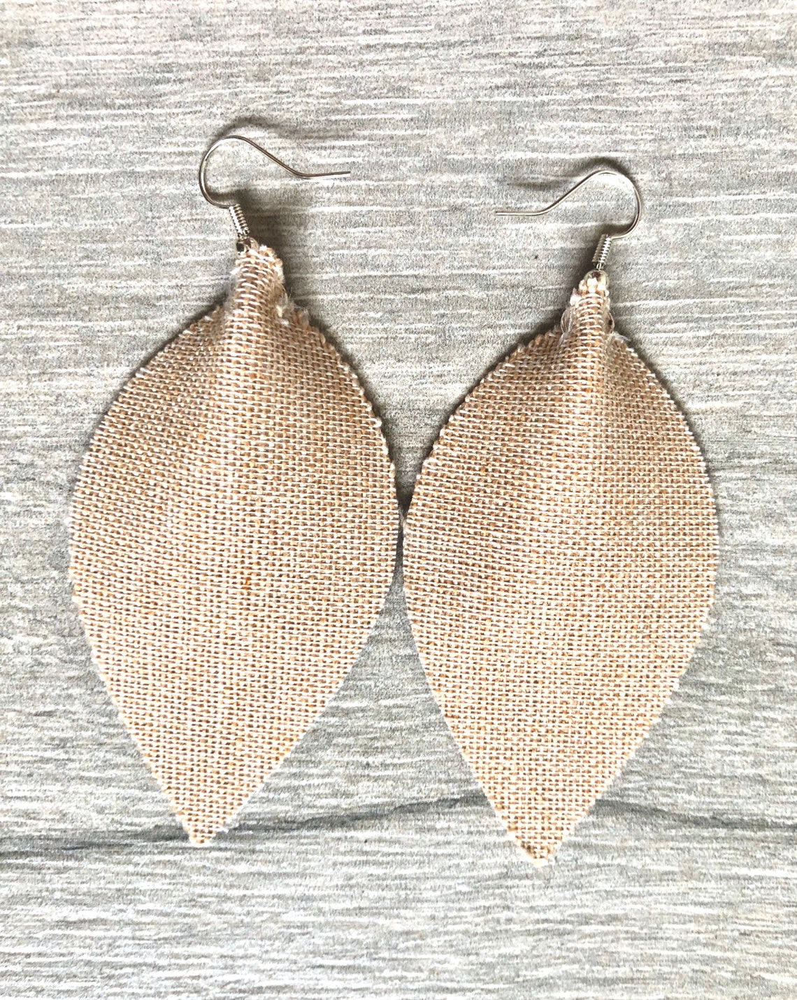 Cork Pinched Leaf Earrings Chevron Earrings Lightweight - Etsy